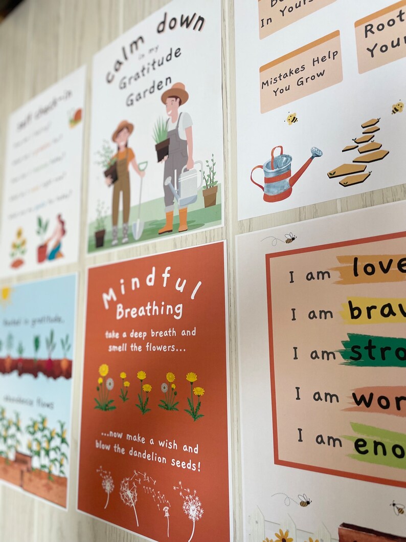 SET OF 14 Calm Down Corner Posters Garden Calming Corner Posters ...