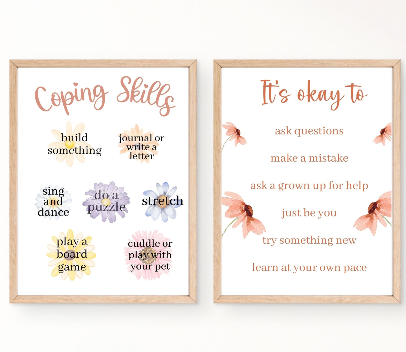 Preschool Classroom Posters Calm Down Corner Floral Wall Art for Calm ...