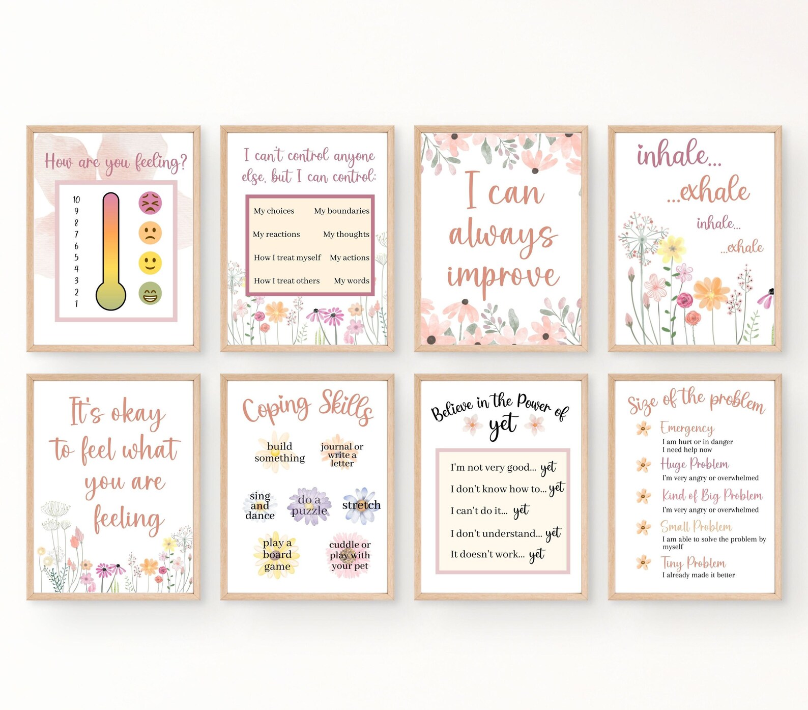 Preschool Classroom Posters Calm Down Corner Floral Wall Art for Calm ...