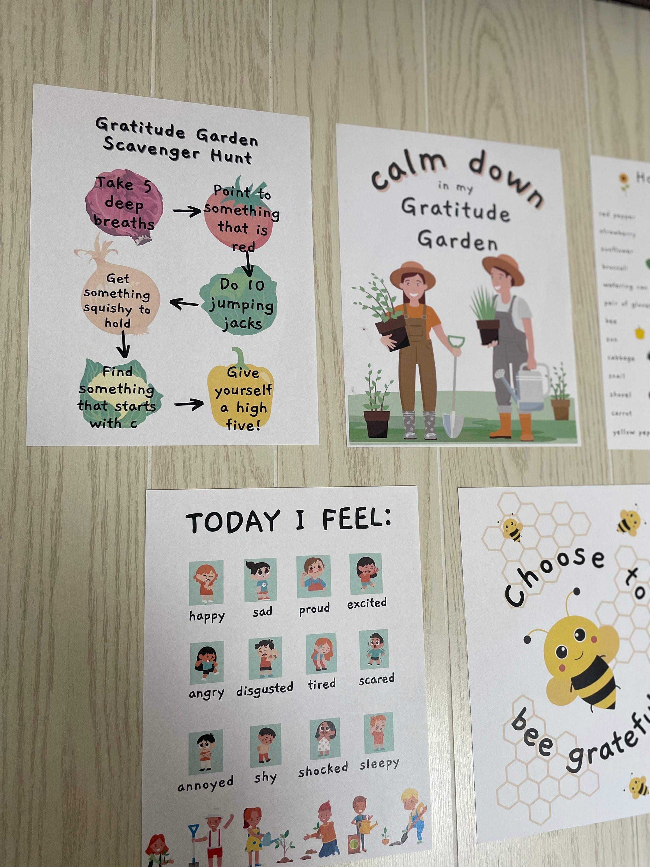 SET OF 14 Calm Down Corner Posters Garden Calming Corner Posters ...