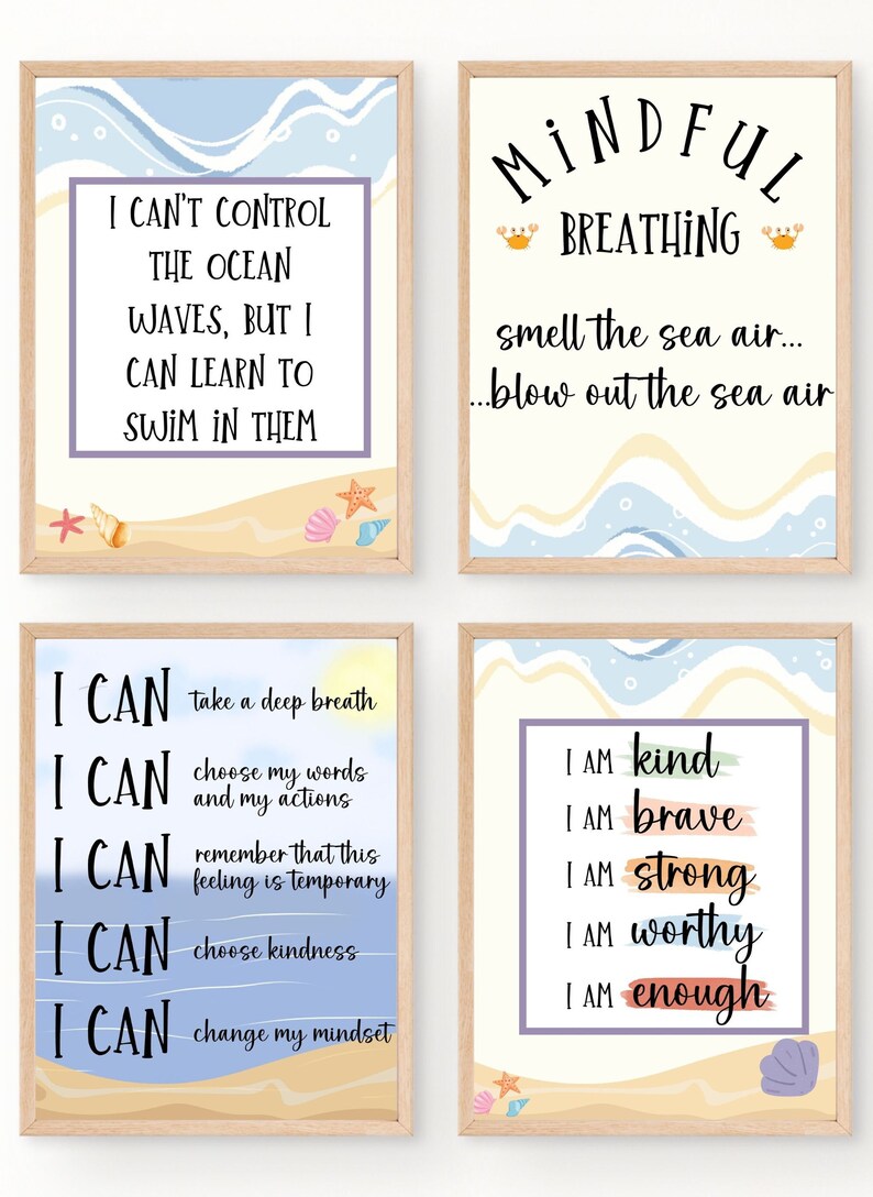 Calming Corner Posters for Homeschool Calm Down Corner Ocean Posters ...