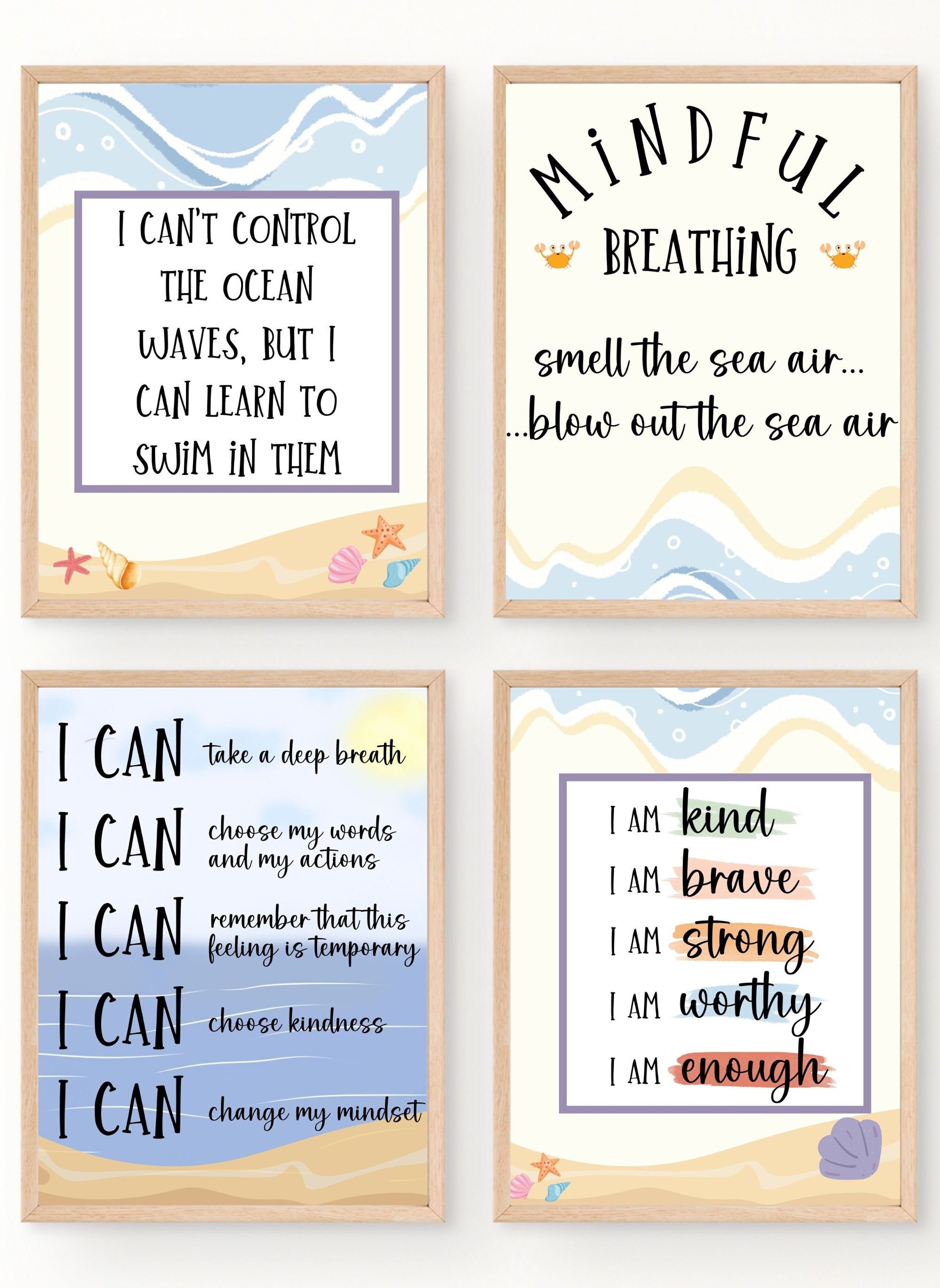 Calming Corner Posters for Homeschool Calm Down Corner Ocean Posters ...