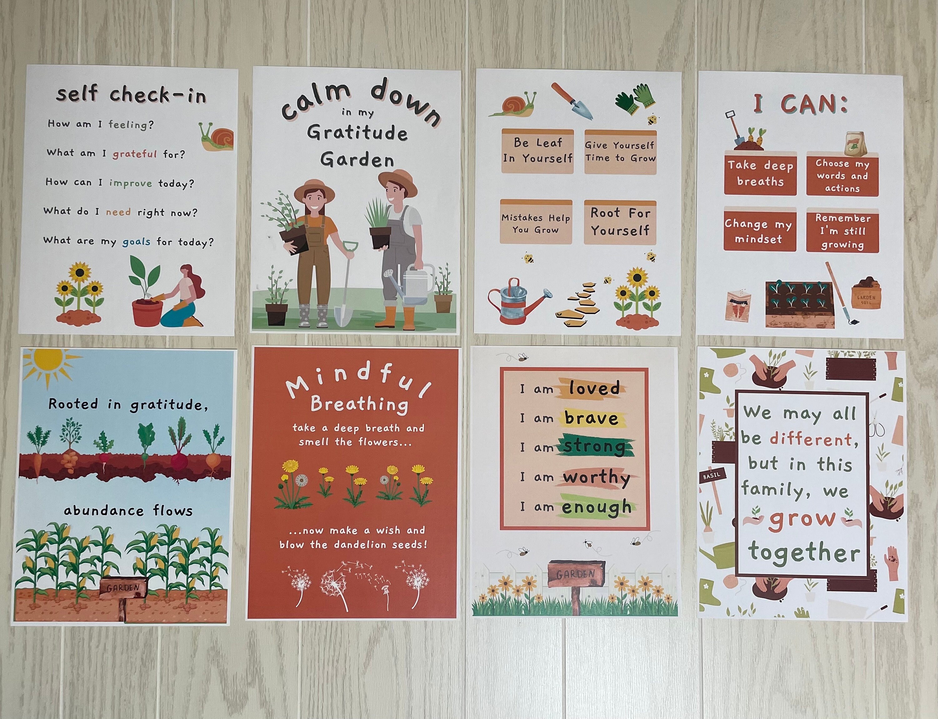 SET OF 14 Calm Down Corner Posters Garden Calming Corner Posters ...