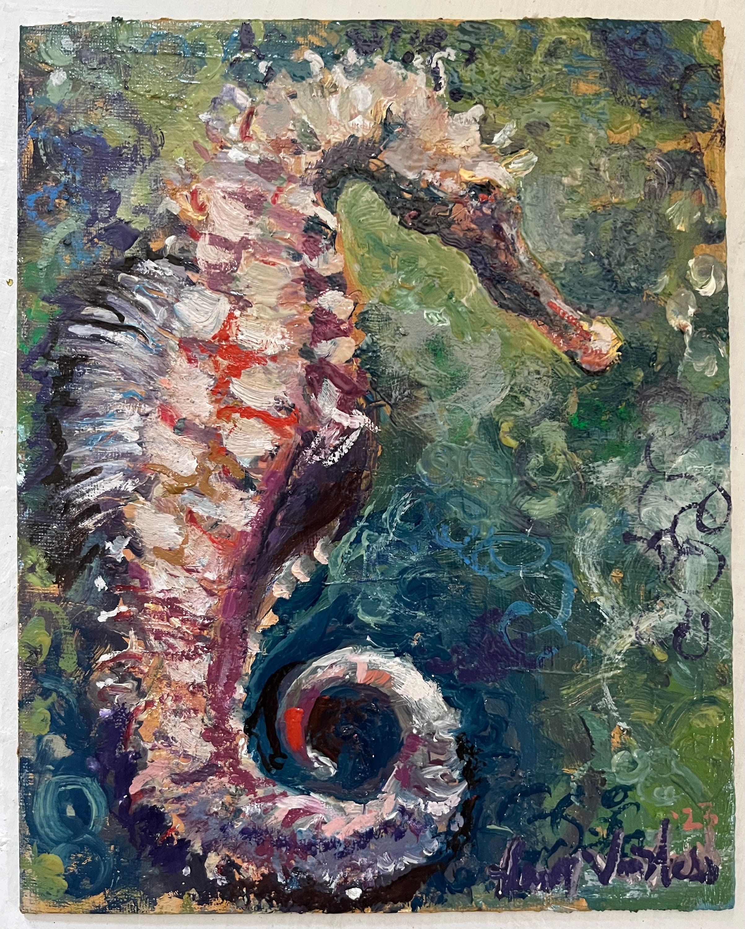Abstract Seahorse Painting