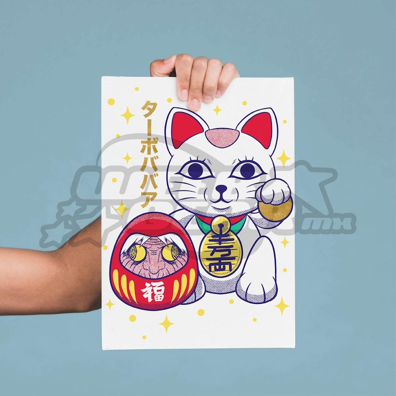 Turbo Granny Maneki Neko Art Print Screenprint Anime Poster A4 Silk ...