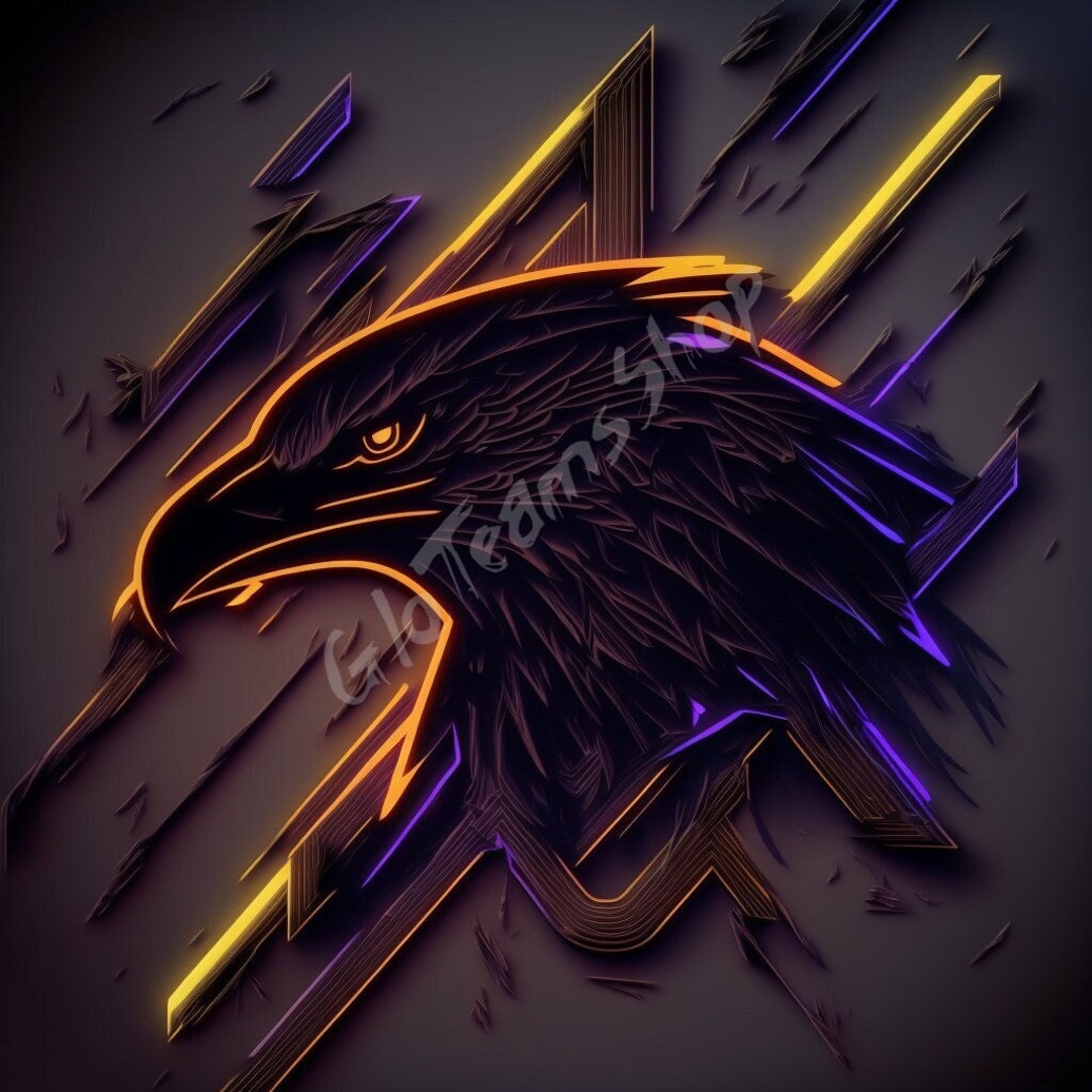 Baltimore Digital Download, Neon, Raven, Purple, Gold, Team Art, Dark ...