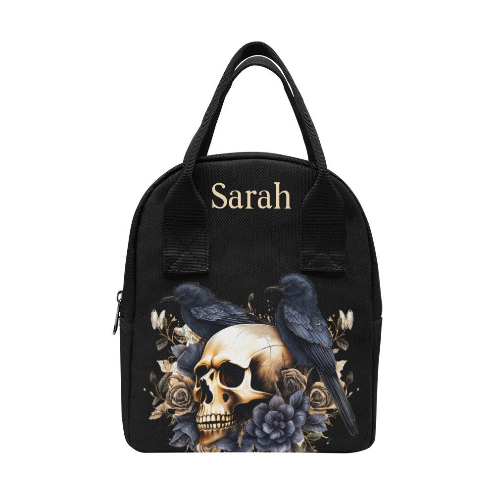 Personalised Goth Lunch Bag-gothic Skulls Lunch Box-lunch Bag Insulated ...