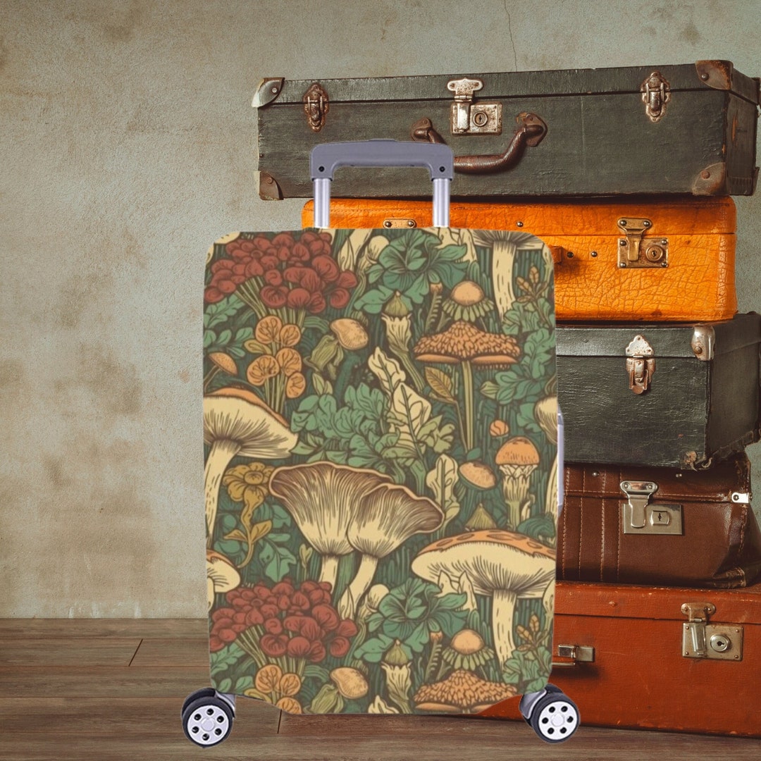 Cottage Core Suitcase Cover-custom Luggage Cover-toad Stool Travel Bag ...