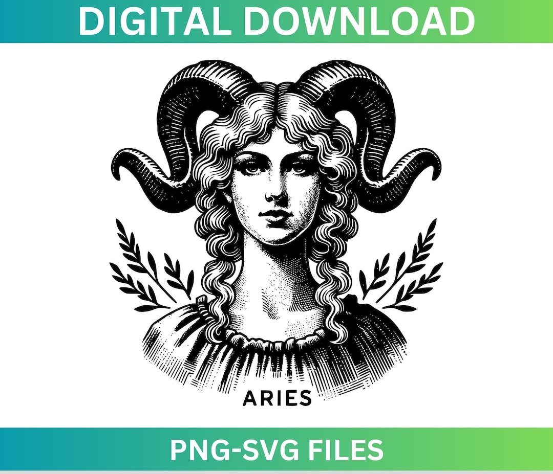 Aries SVG Design| Zodiac Clipart| Aries Vector Image| Star Sign Png ...