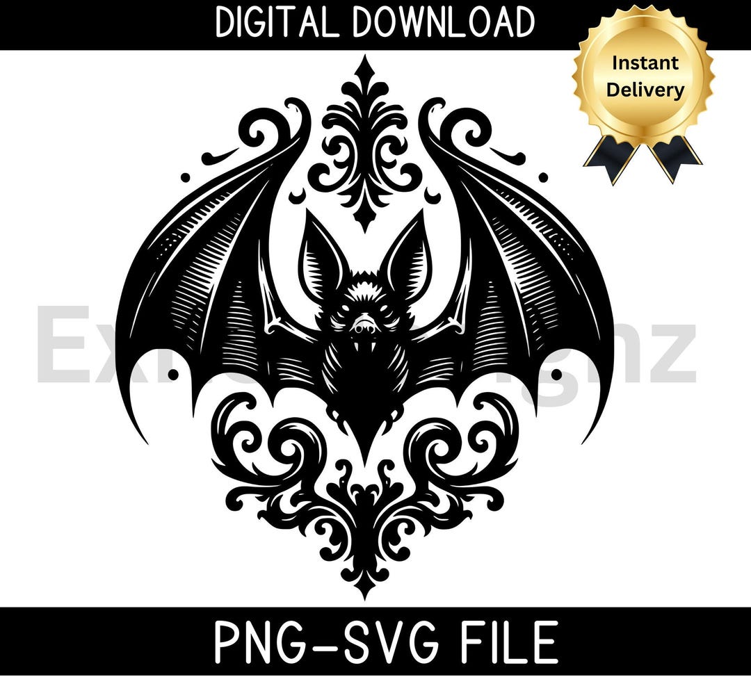 Bat Svg-victorian Goth Png-bat Clipart-gothic Vector File-bat Shirt ...