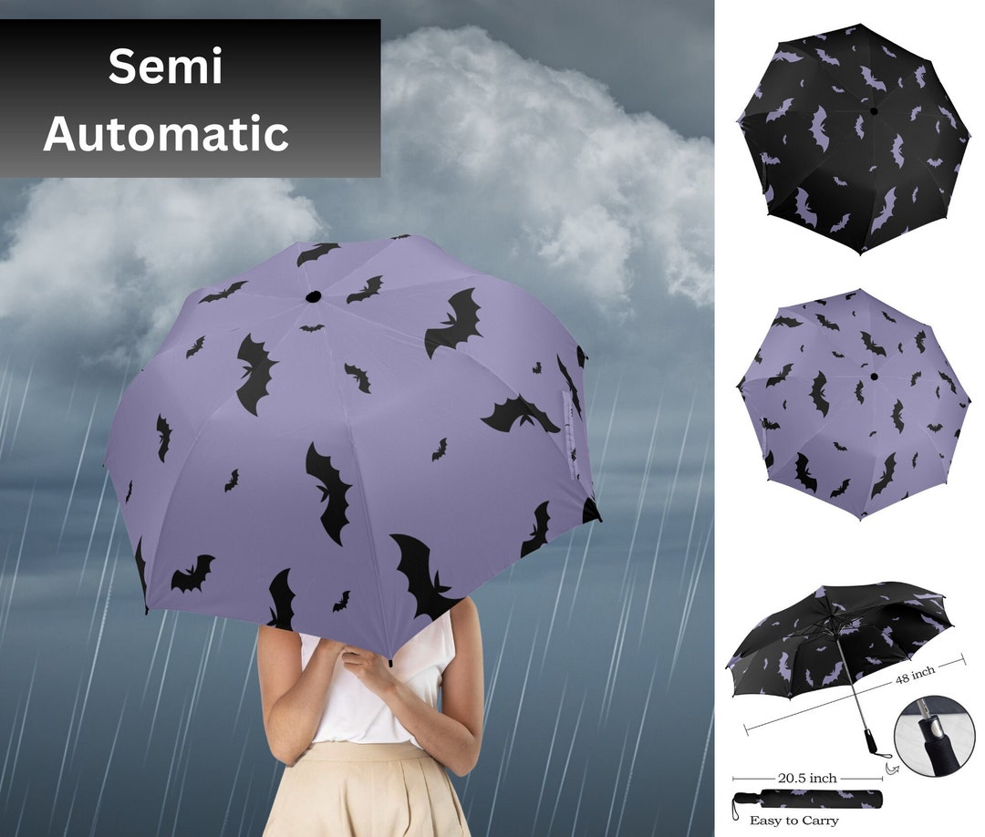 Gothic Umbrella-bat Semi Automatic Umbrella-goth Rain - Etsy