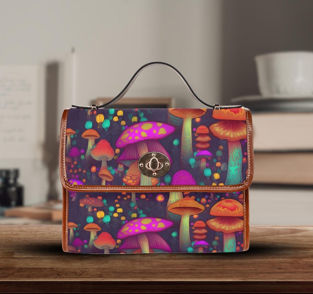 Mushroom Handbag -cottagecore Crossbody Bag-vegan Leather Boho Bag ...