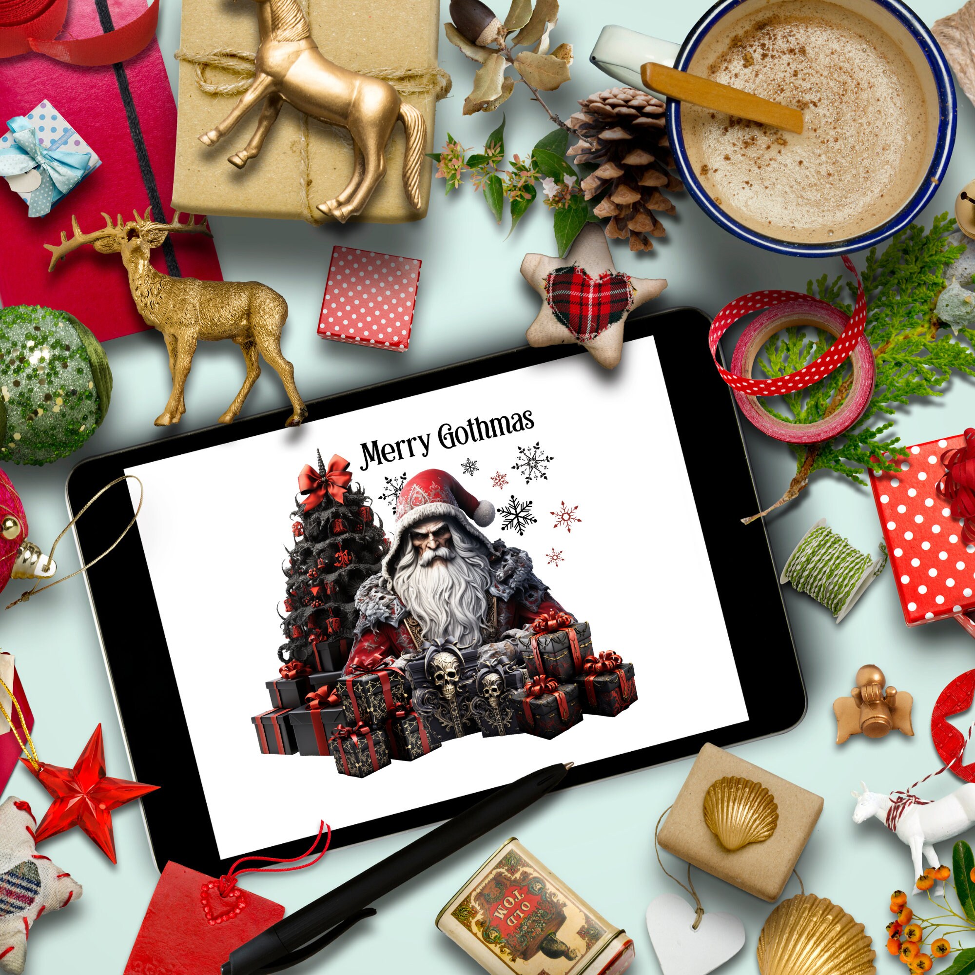 Scary Santa Claus Png-goth Christmas Clipart-horror Christmas Images ...