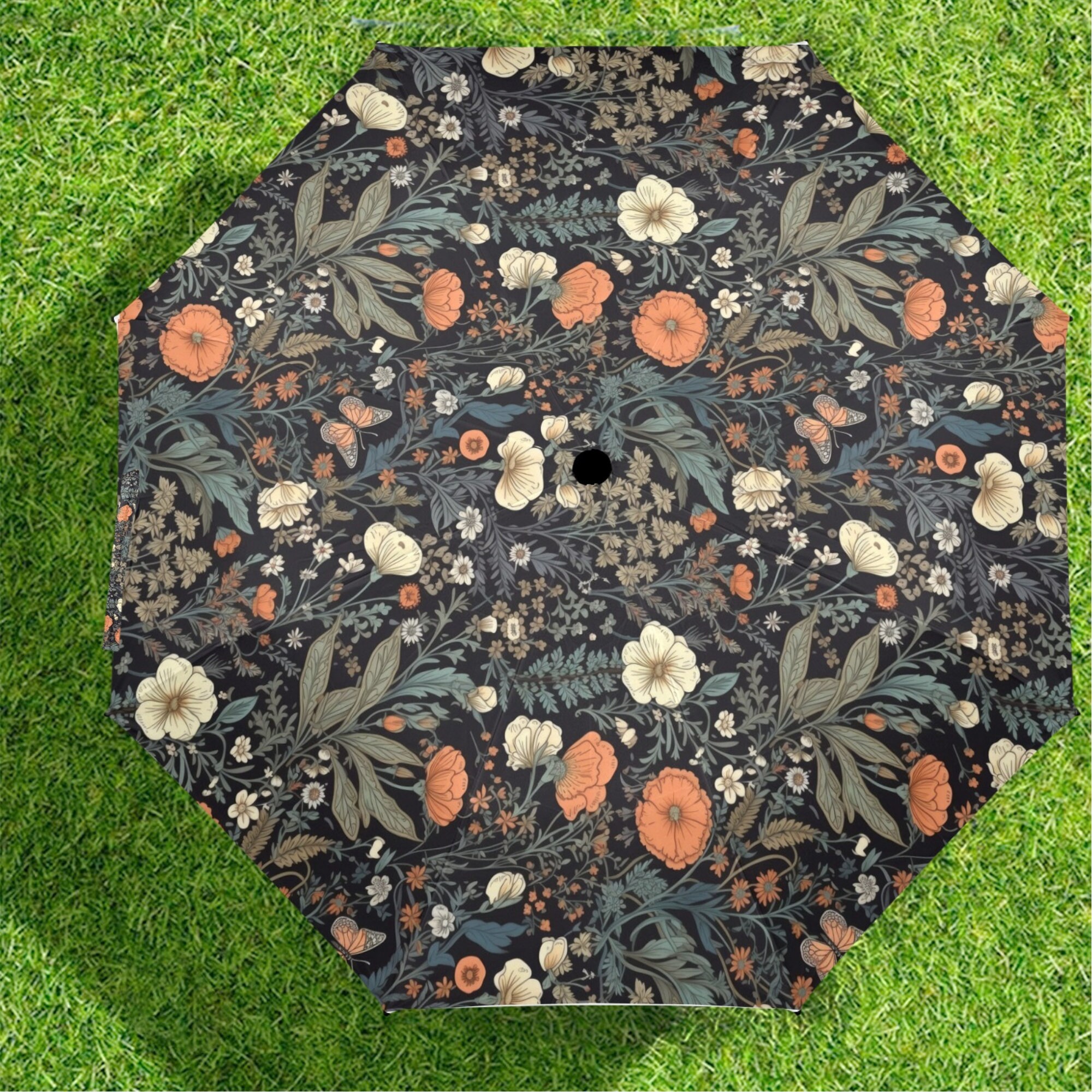 Cottagecore Umbrella-floral Semi Automatic Umbrella-mystical Garden ...