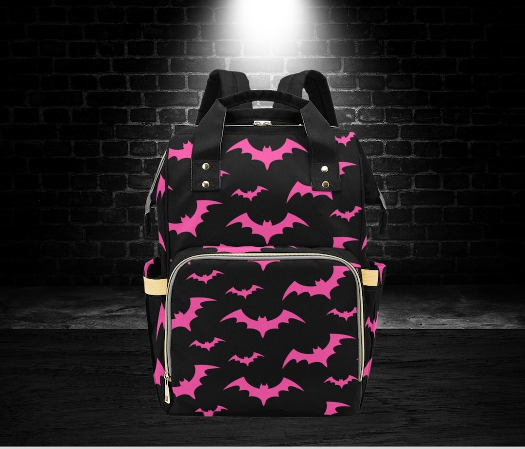 Pink Bat Diaper Bag-gothic Baby Bag-gothic Diaper Bags-alternative ...