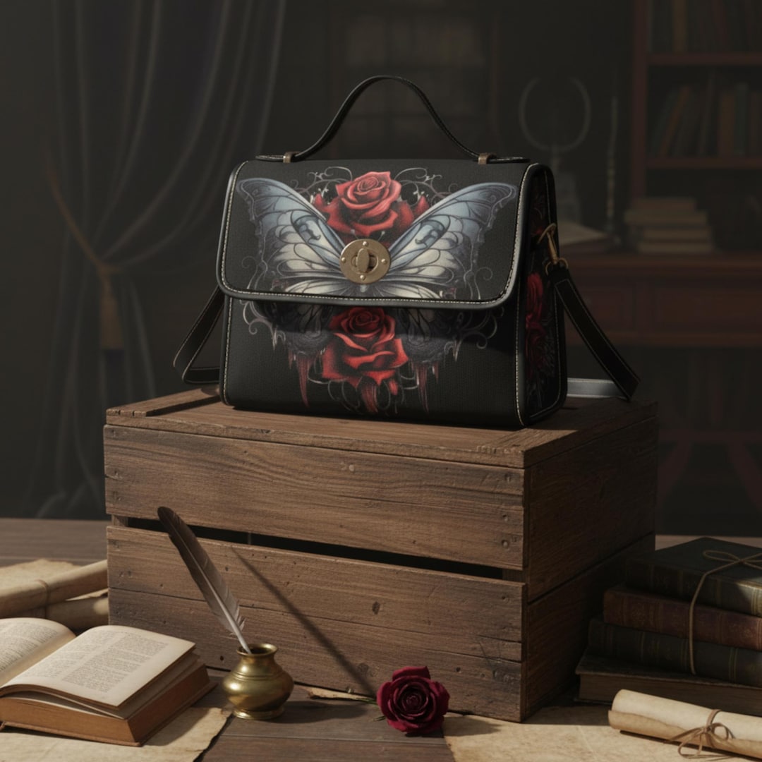 Gothic Purse -alternative Satchel-vegan Leather Gothic Punk Bag ...