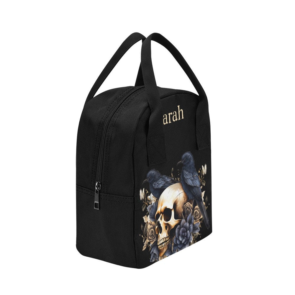 Personalised Goth Lunch Bag-gothic Skulls Lunch Box-lunch Bag Insulated ...