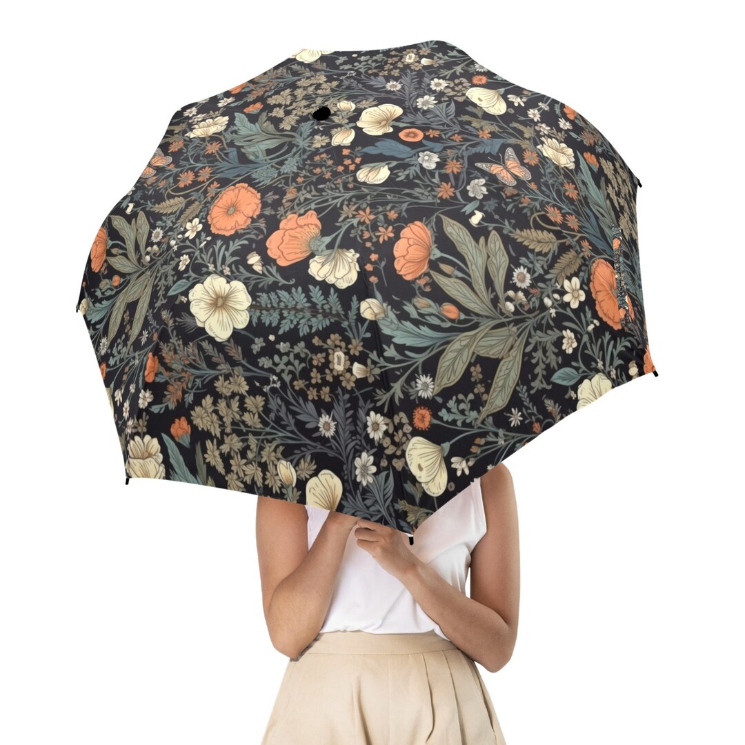 Cottagecore Umbrella-floral Semi Automatic Umbrella-mystical Garden ...