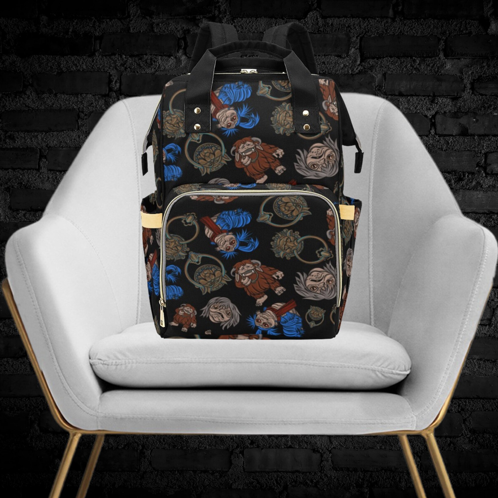 Labyrinth Worm Print Diaper Bag Backpack – Gothic Nappy Bag - Etsy