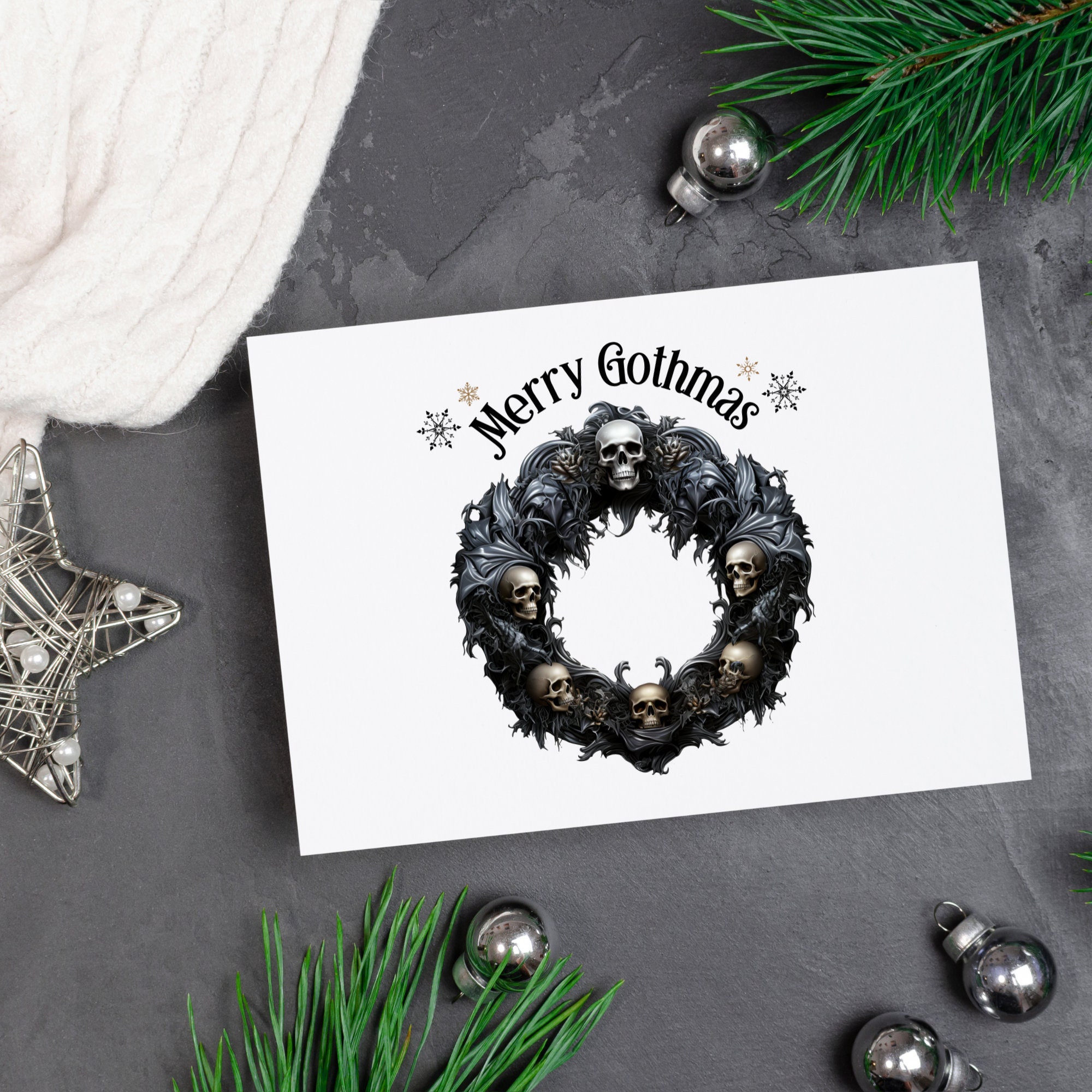 Gothic Christmas Png-merry Gothmas Wreath-horror Christmas - Etsy