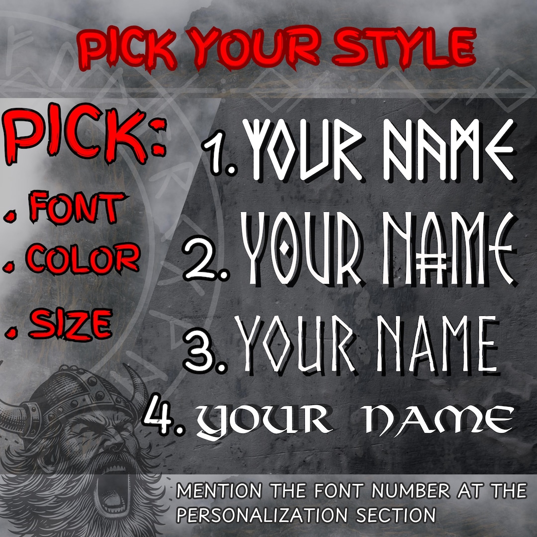 Custom Norse Font Vinyl Decal | Viking Lettering Sticker | Norse ...