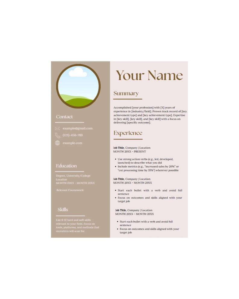 Modern Editable Resume Template | Professional PDF Download With Canva ...