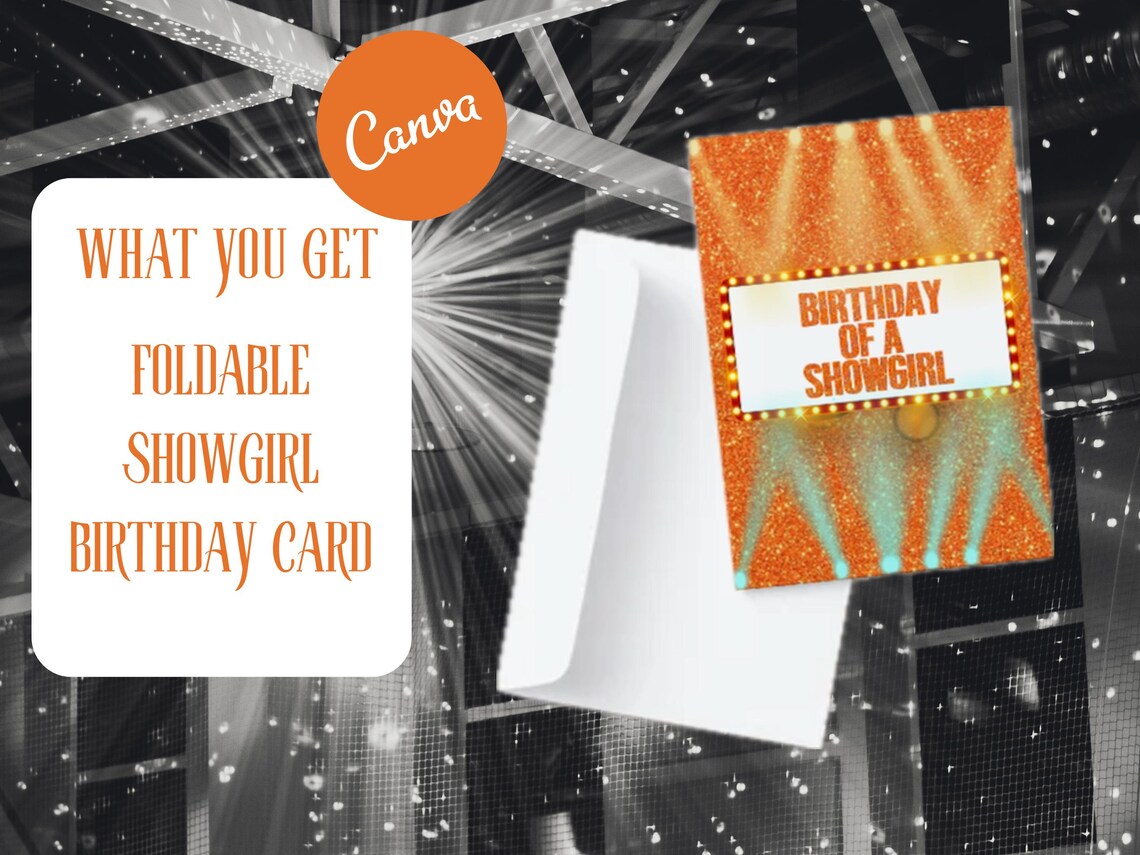 Party of a Showgirl Birthday Card – Sparkle & Marquee Glamour Themed ...