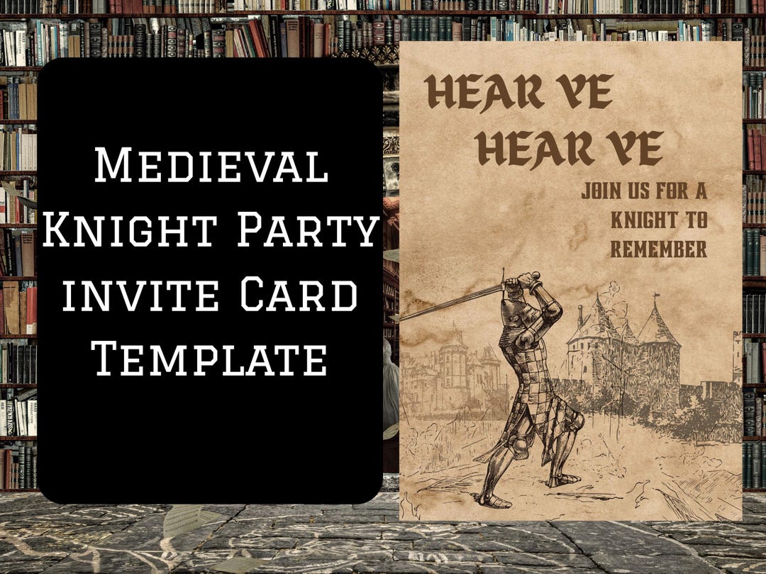 Medieval Knight & Renaissance Invitation | Editable Canva Party ...