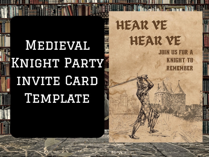 Medieval Knight & Renaissance Invitation | Editable Canva Party ...