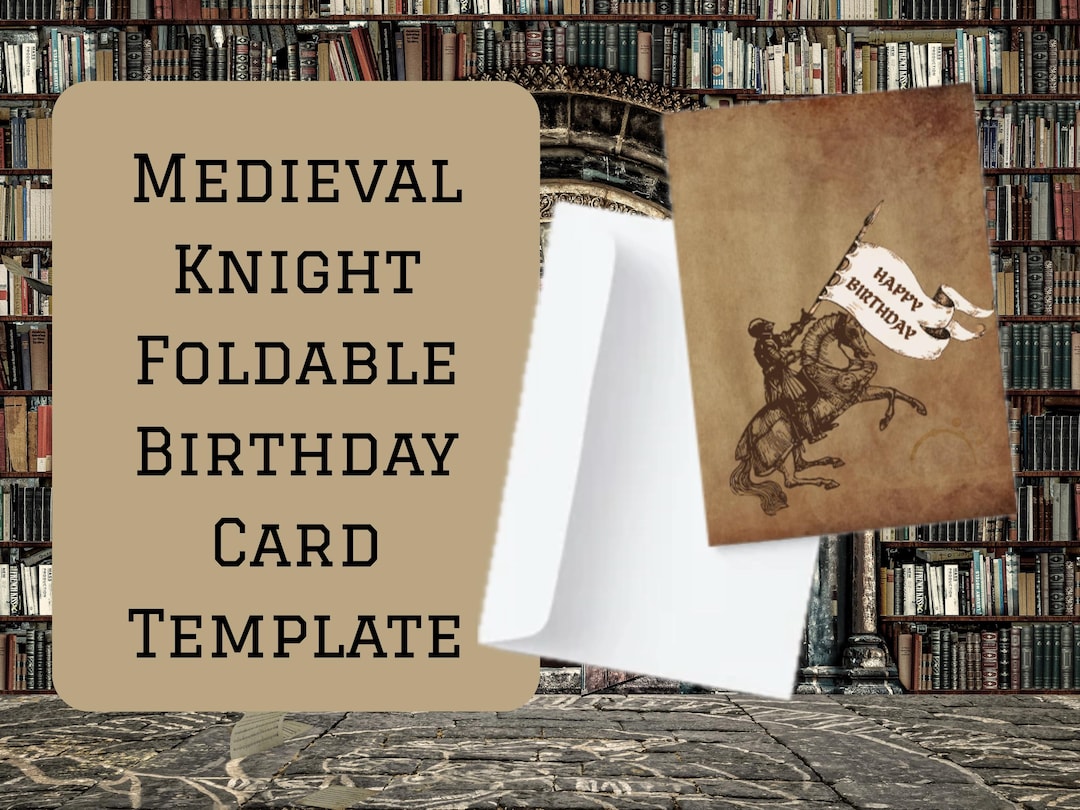Medieval Knight Birthday Card Template: Printable, Editable (canva) - Etsy
