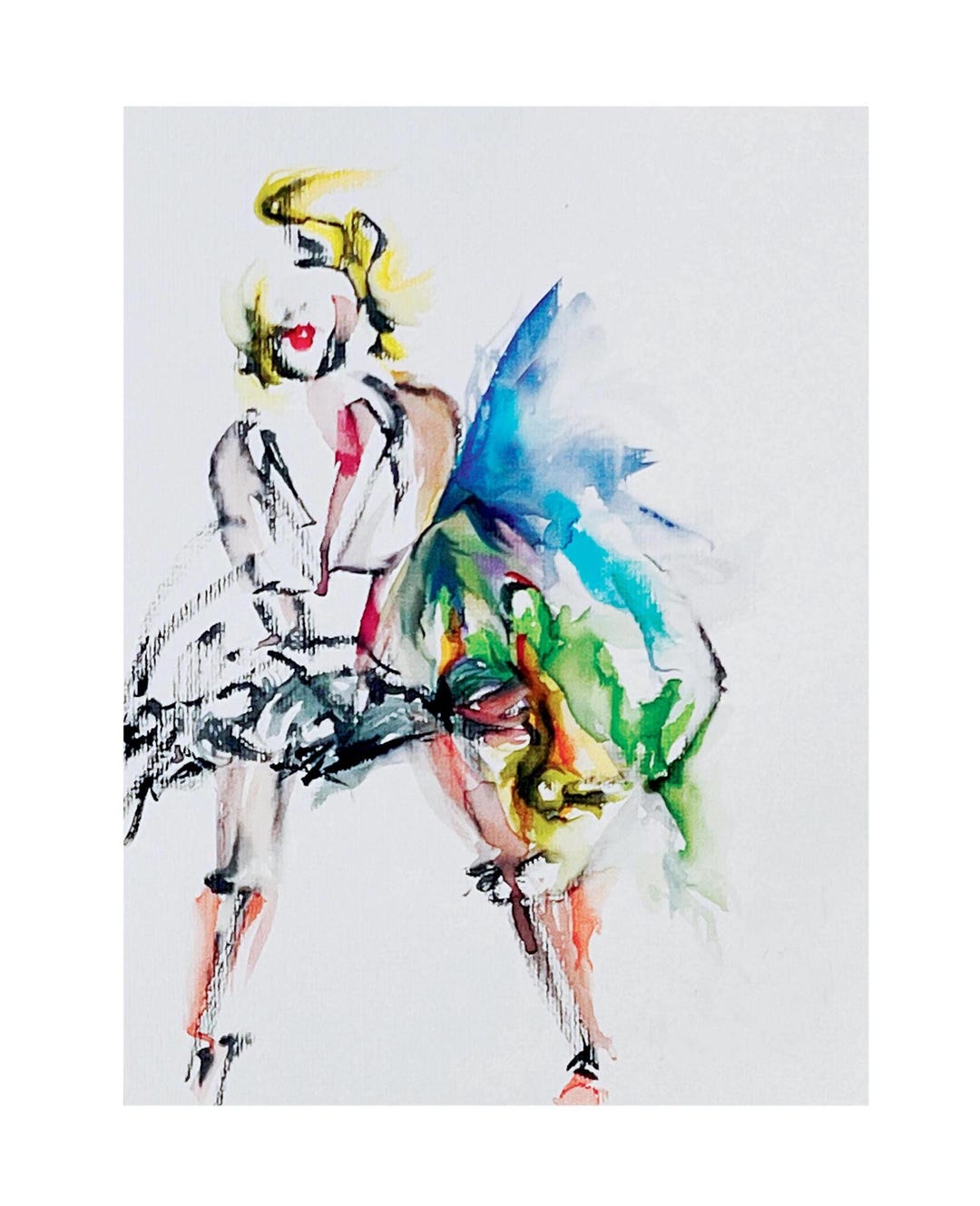 Bombshell, Limited Edition Watercolor Lithograph Painting, Tropical ...