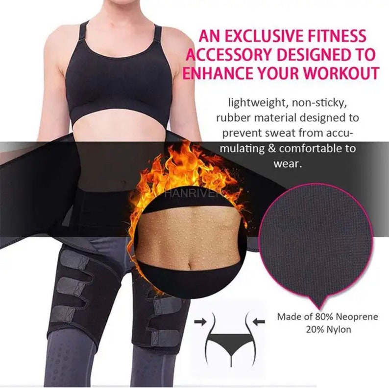 3 in 1 Waist and Thigh Trimmer Double Compression Belt Leg Support ...