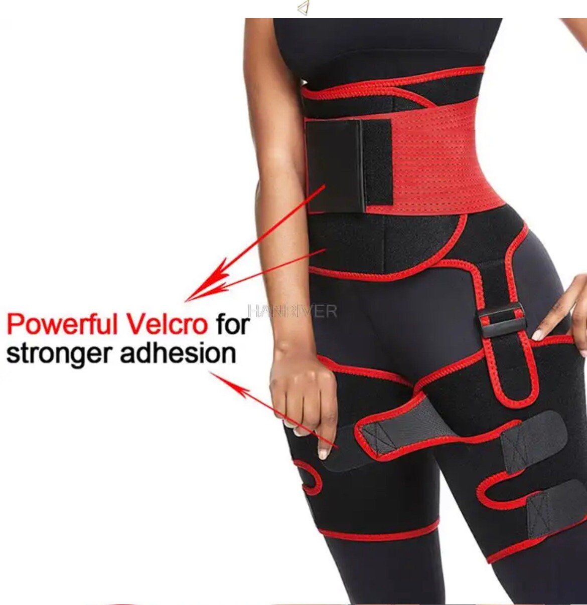 3 in 1 Waist and Thigh Trimmer Double Compression Belt Leg Support ...