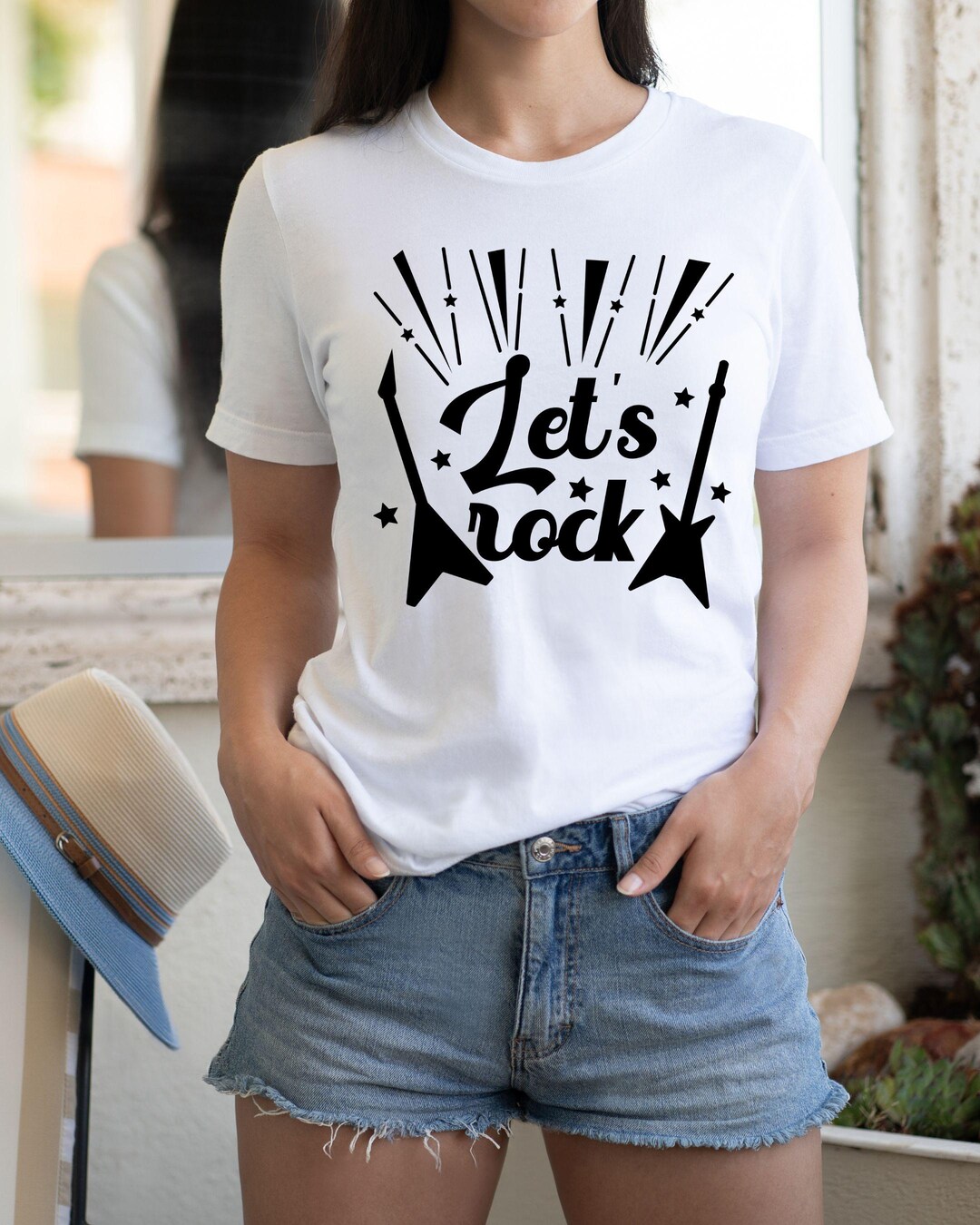 Lets Rock Tee | Electric Guitars, Retro Rock Graphics, 8 Colors - Etsy