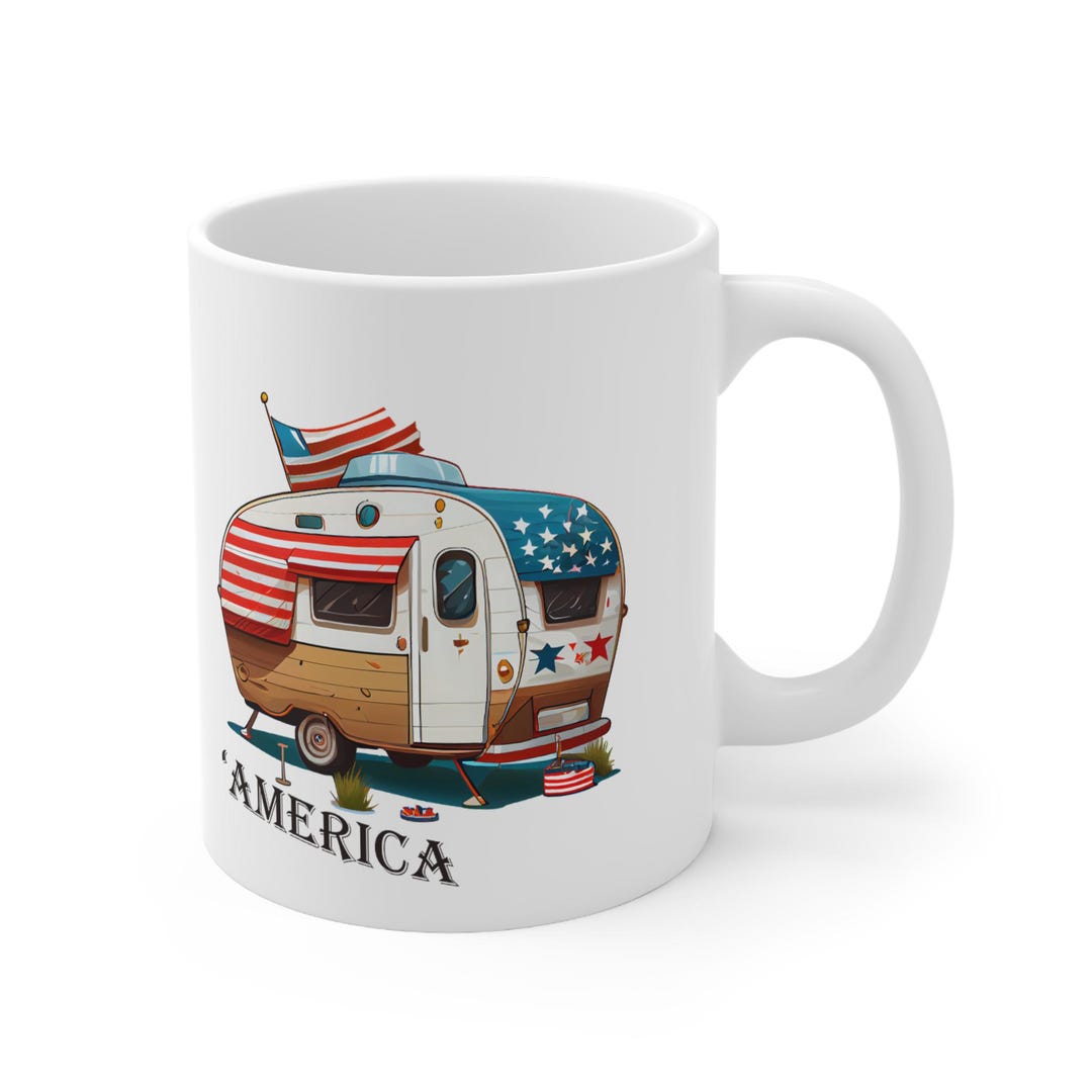 America Camper, Rv Mug, Camping Mug, 11 Oz Mug, American Decor ...