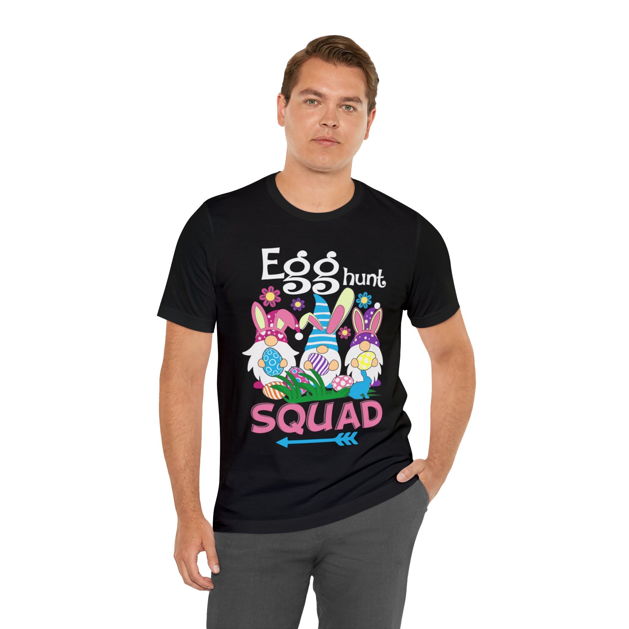 Egg Hunt Squad Tshirt, Easter Shirt, Easter Gnomes, Easter Eggs, Rabbit ...