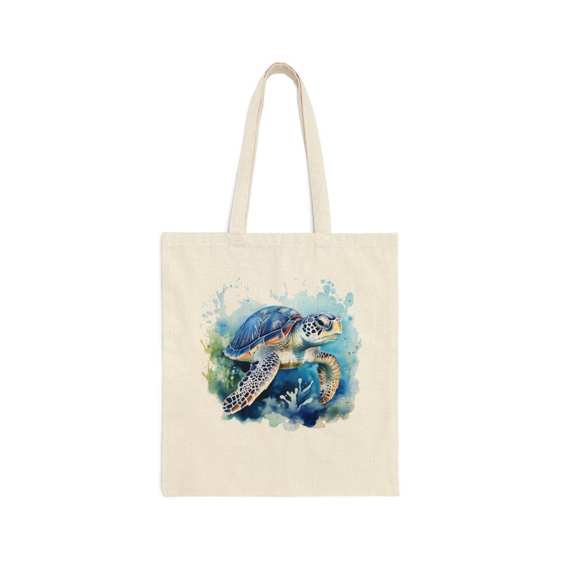 Sea Turtle Cotton Canvas Tote Bag Save the Ocean Tote - Etsy