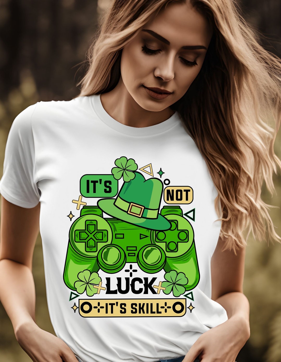 Its Not Luck Its Skill Tshirt, St Patricks Day, St Pattys Day, Gaming ...