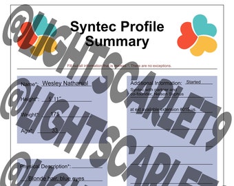 Project 863 Scott's Syntec Profile Summary - Etsy