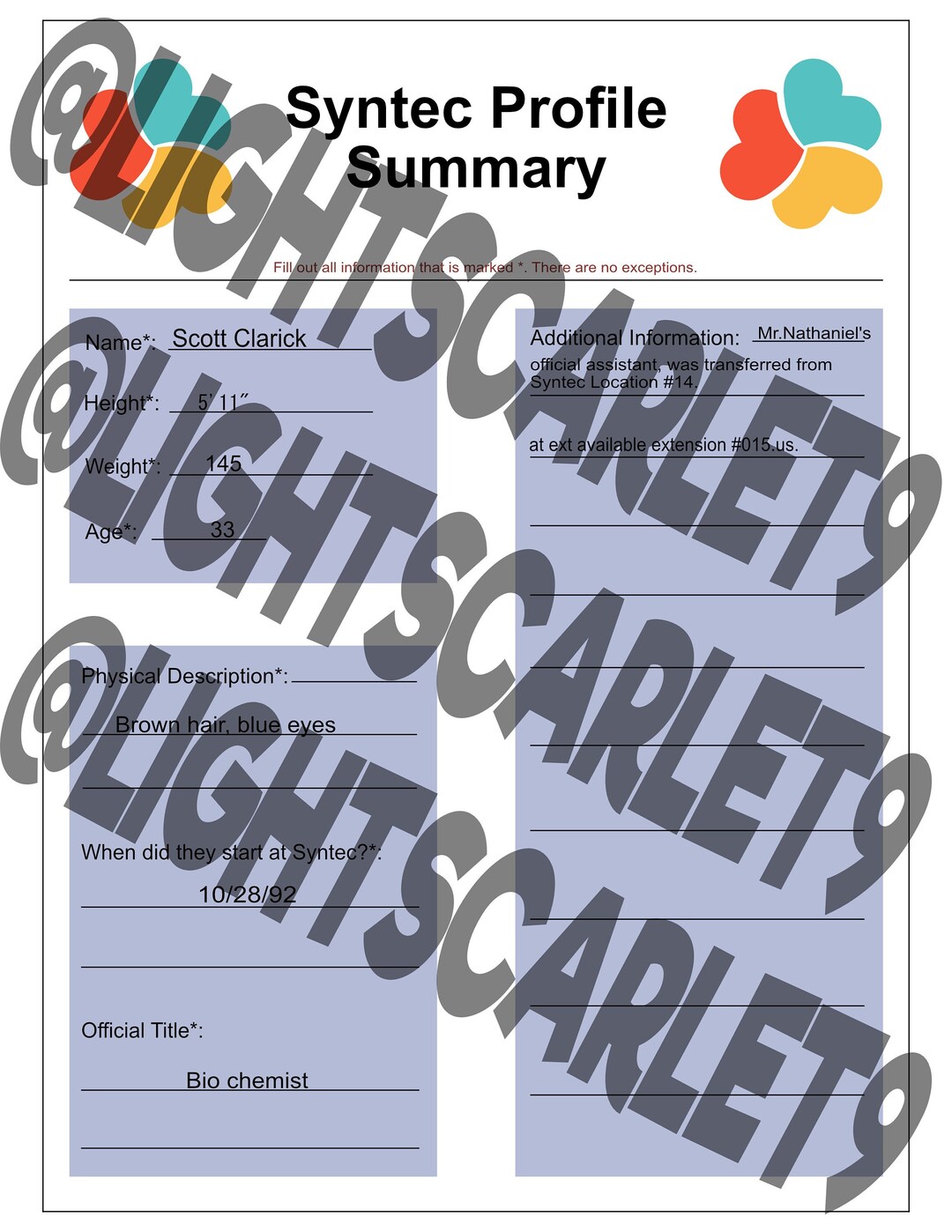 Project 863 Scott's Syntec Profile Summary - Etsy