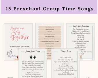 GROUP TIME Song Book, Circle Time Ebook 50 Preschool Songs With Lyrics ...