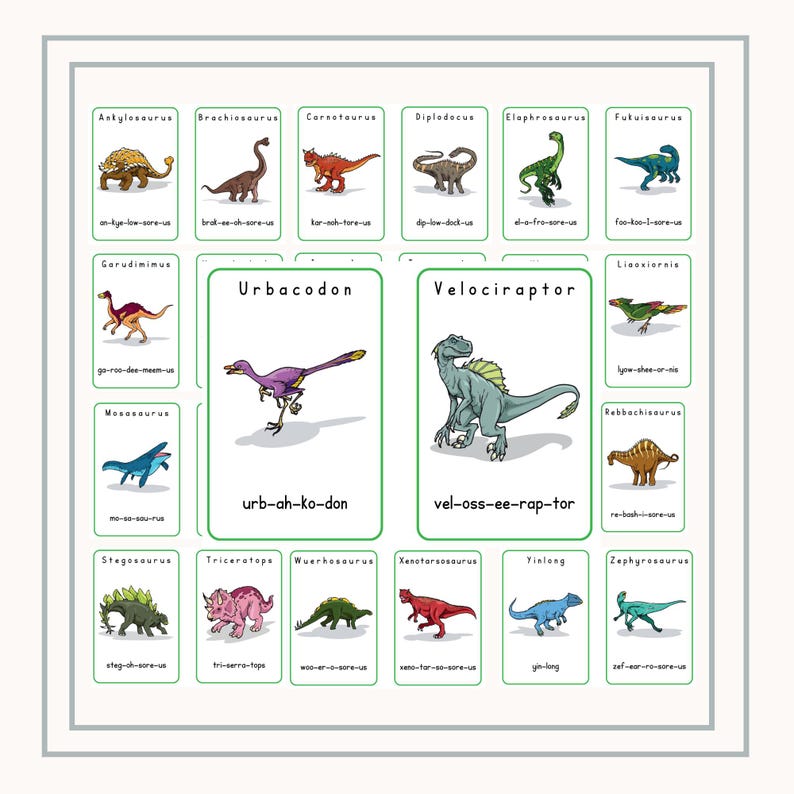 Dinosaur Alphabet Flash Cards ABC Kindergarten Printable Home Schooling ...