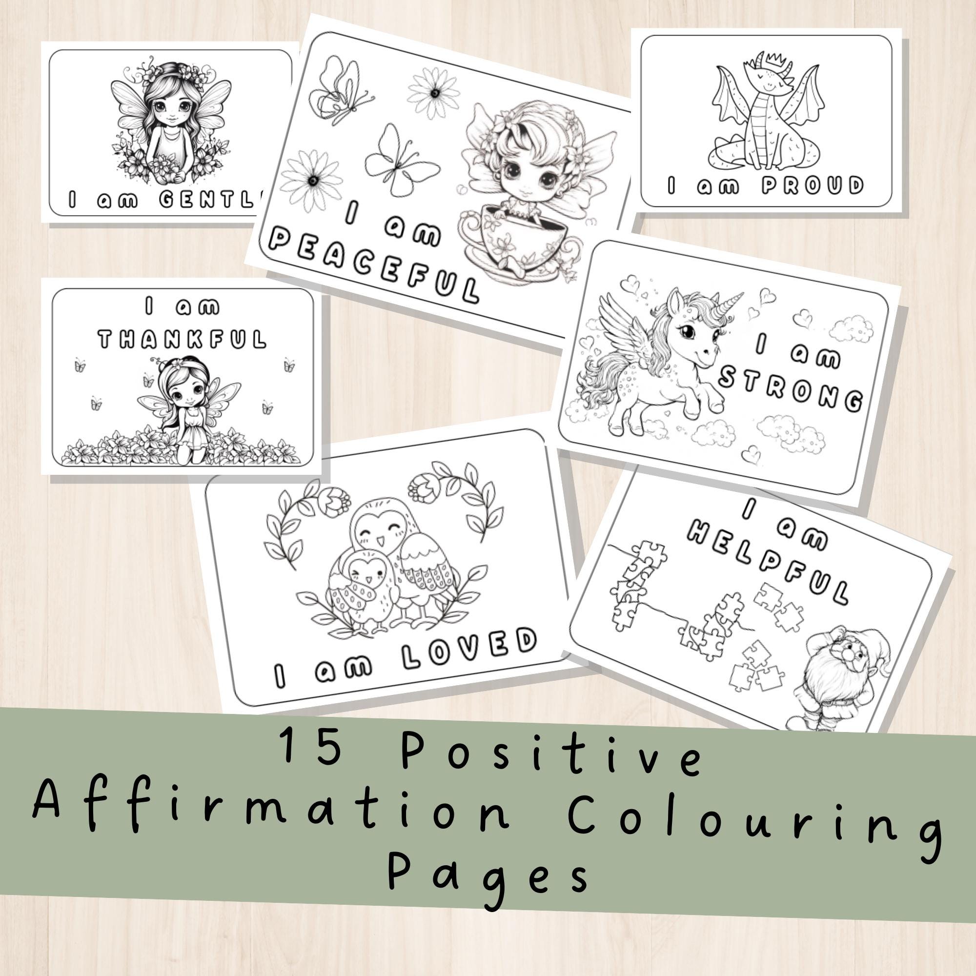 Mindfulness Coloring Pages, Positive Affirmation Coloring Book, Kids ...