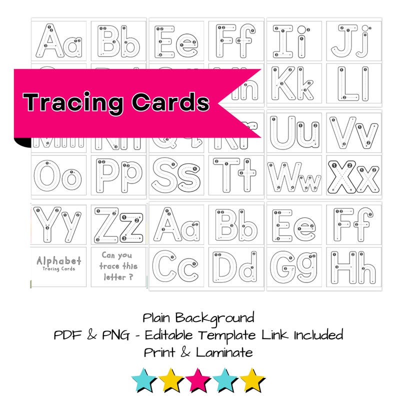 Alphabet Tracing Cards: A-Z Handwriting Practice - Preschool ...
