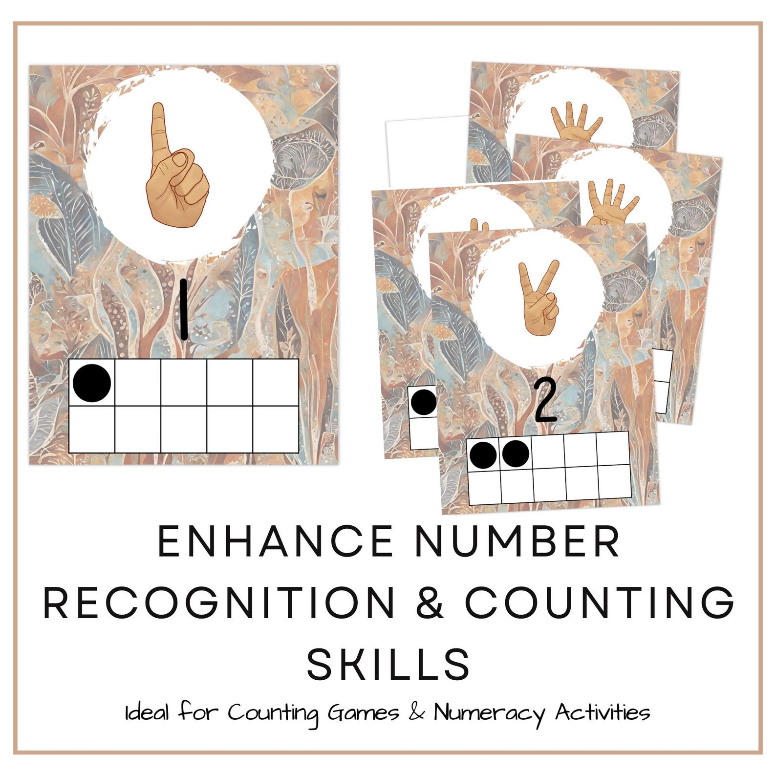 Subitizing Number Cards 1-10: Homeschool Classroom Resource (digital ...