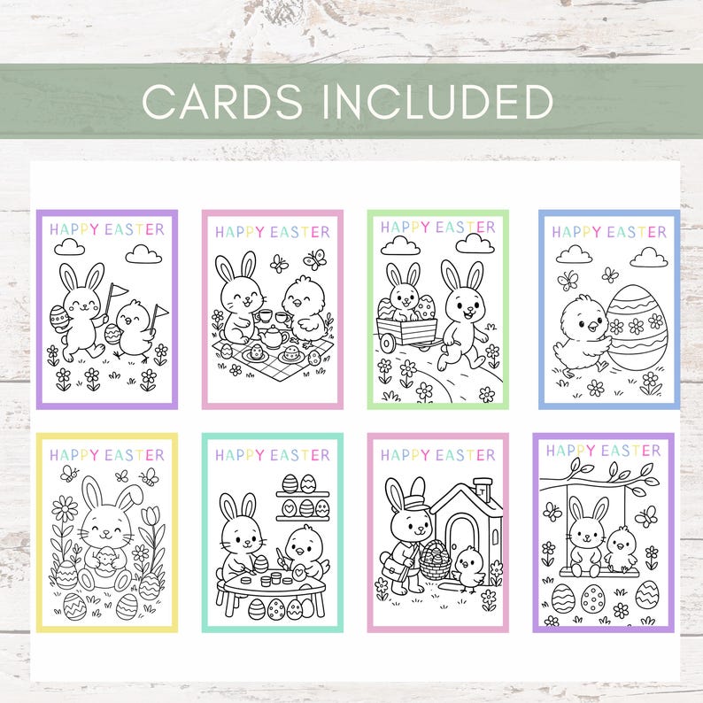 Easter Colouring Cards Printable | Kids Easter Cards to Colour ...
