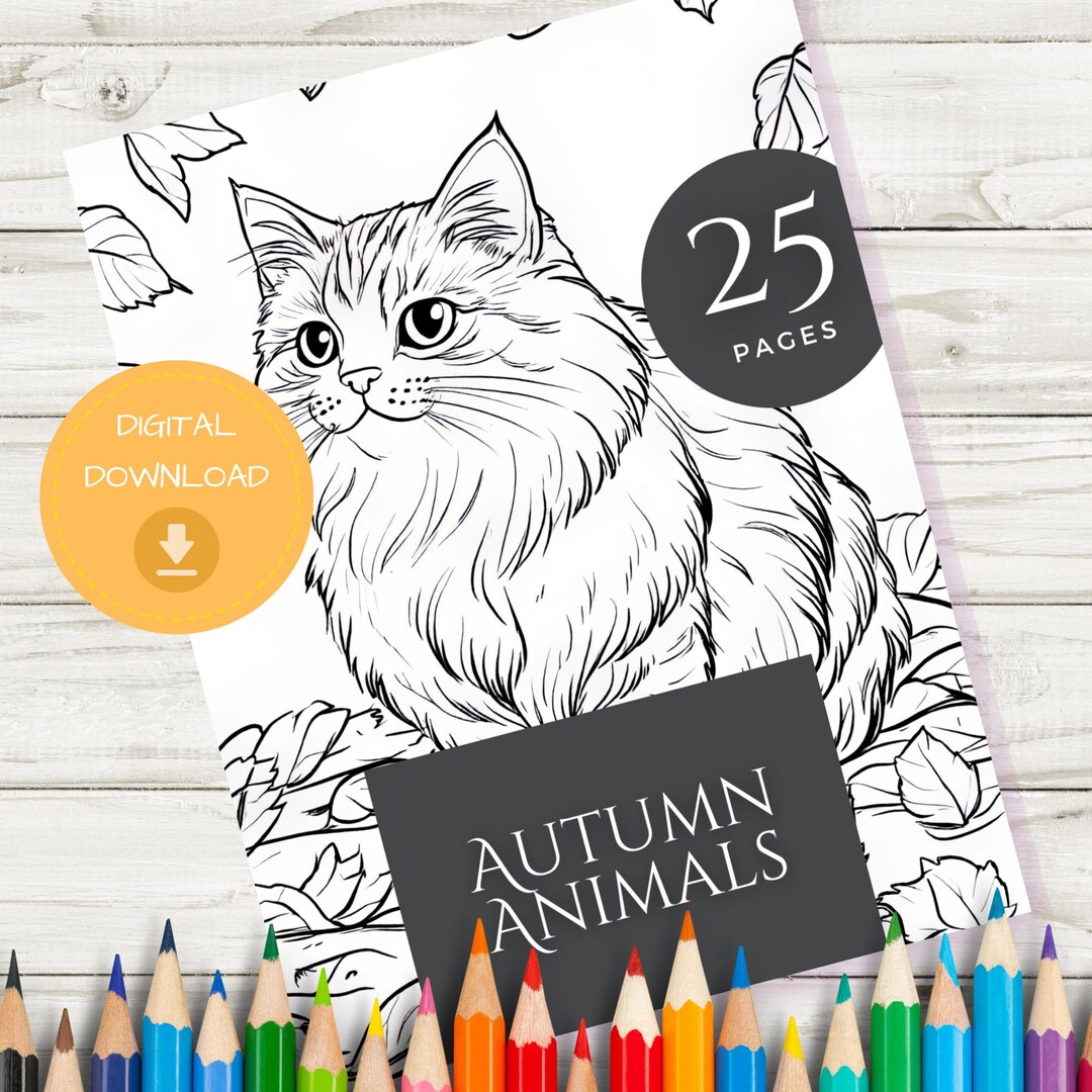 Autumn Animal Coloring Pages for Kids | 25 Printable A4 Preschool ...