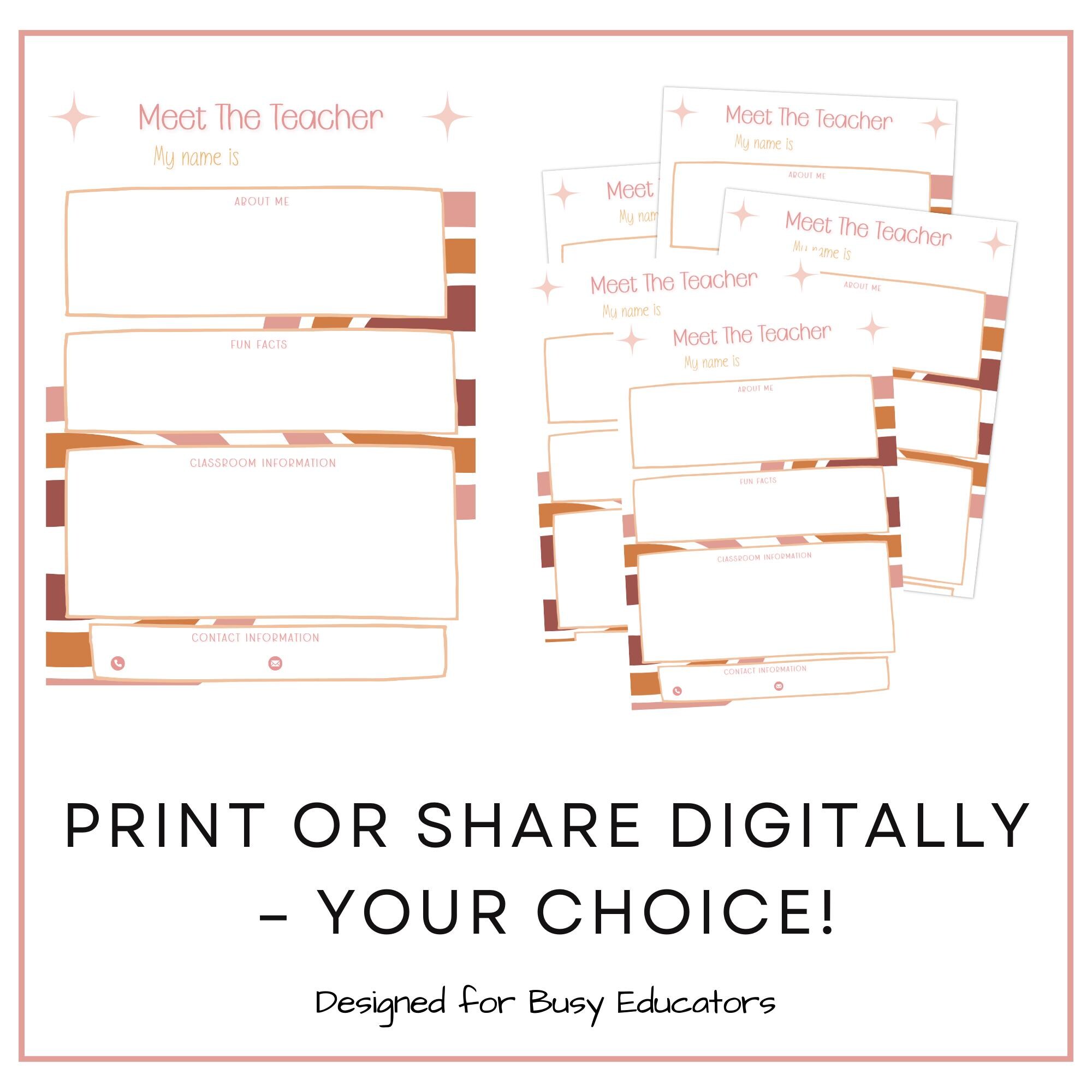 Editable Teacher Bio Boho Rainbow Back to School Introduction Letter ...