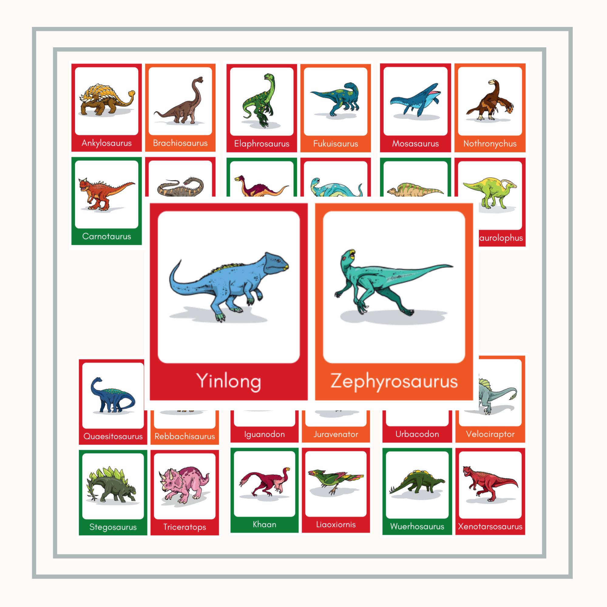 Dinosaur Alphabet Flashcard ABC Printable Flash Cards With Phonetic ...