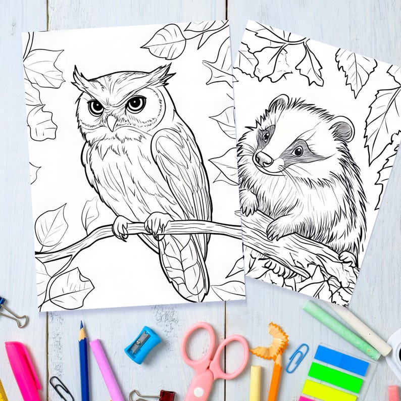 Autumn Animal Coloring Pages: 25 Printable Designs for Kids (PDF ...
